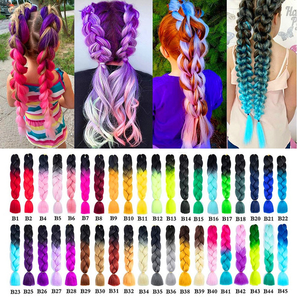 24 Inch 105 Color Luminous Women and Children Giant Braided Hair ...