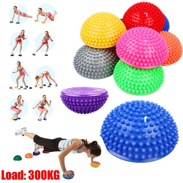 2 Types Inflatable Half Sphere Yoga Balls PVC Massage Fitball Exercises ...