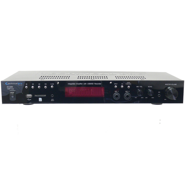 Technical Pro 1200 Watts Integrated Amplifier with Dual 1/4 mic inputs ...