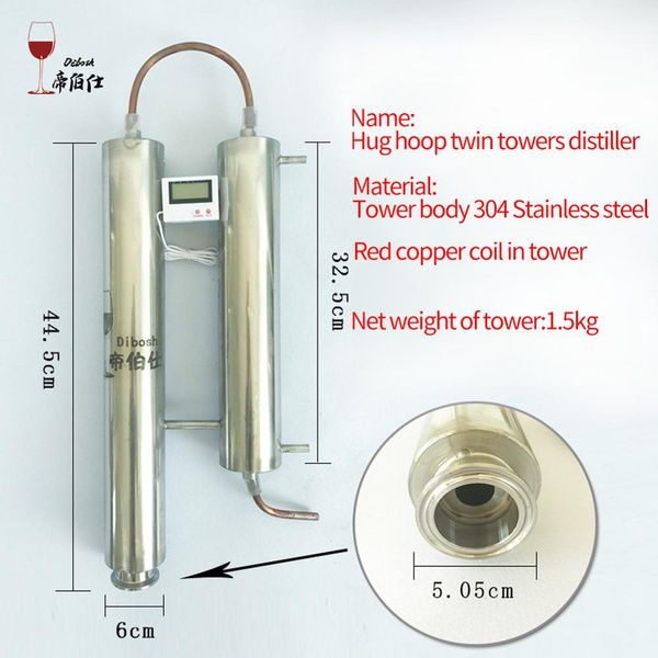DIY Red Copper Double Tower Distiller Alone Distillation Column Home ... DIY Red Copper Double Tower Distiller Alone Distillation Column Home ...