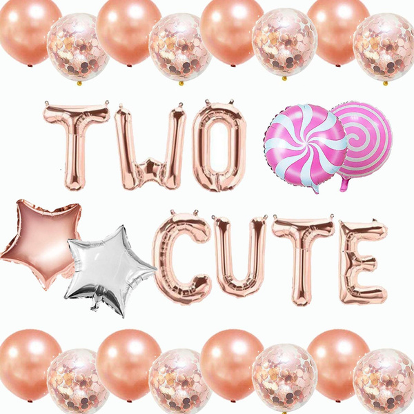 Two Cute Birthday Decorations, 2nd Birthday Decorations for Girl Boy ...