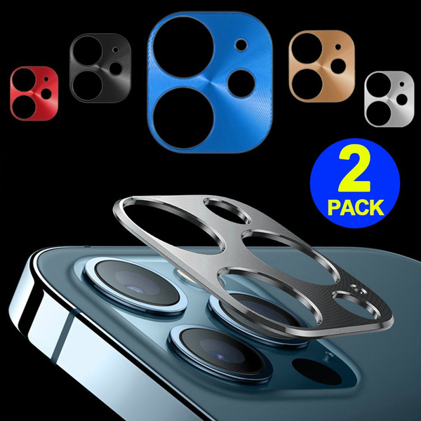 2 PCS Metal Back Camera Lens Temered Glass for iPhone 12/12 Mini /12 ...