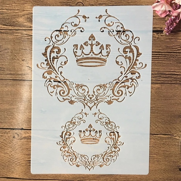 Crown Stencil Template - Reusable Stencil for Baking/Journal/Scrapbook ...