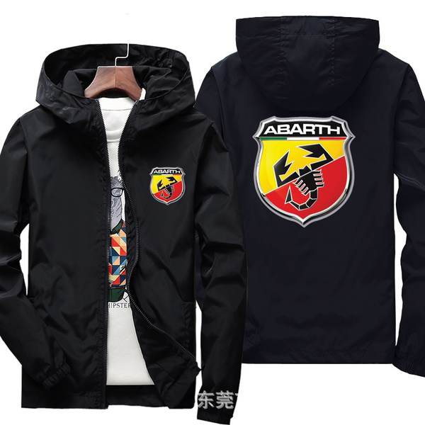 Abarth Windproof Jacket Motorbike Riding Hooded Windbreaker Zipper ...