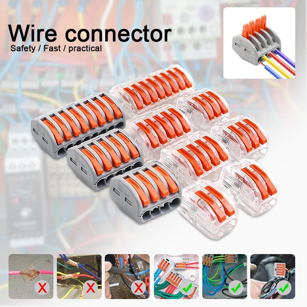Fast Wire Cable Connectors Universal Compact Conductor Spring Splicing ...