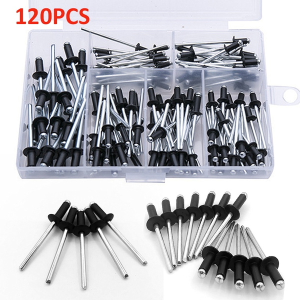 120pcs Blind Rivets Assortment Aluminum Rivets Set Rivets Steel Rivets ...