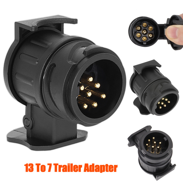 13 To 7 Pin Trailer Socket Adapter Waterproof Plug Converter Towing ...