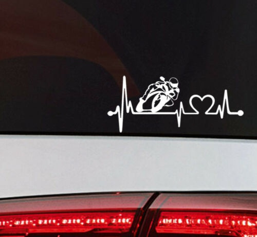 Motorcycle STICKER Heartbeat Car motorsport Sticker Tuning Biker ...