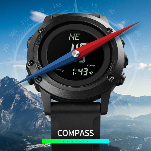 SKMEI Men Compass Watches Military Sport Pedometer Altimeter ...