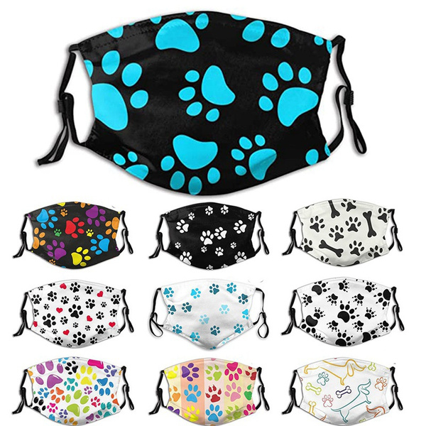 Dog Paw Reusable Masks Activated Carbon Face Mouth Breathe Freely Mask ...