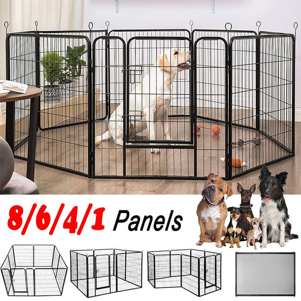 1/4/6/8 Panels DIY Foldable Metal Pet Dog Puppy Cat Exercise Fence Tall ...