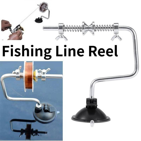 Portable Aluminum Fishing Line Winder Reel Spooler Tackle Tool Suction ...