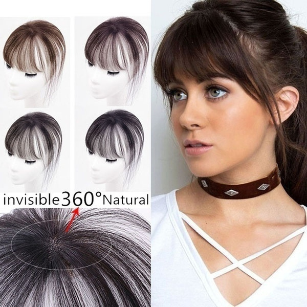 NEW Fake bangs Fashion 3D Air Bangs Clip In Real Human Hair Bangs ...