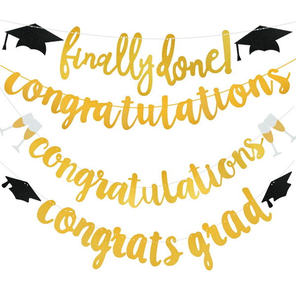 Gold Glitter Congrats Doctor Banner for Congrats 2021 Grad Sign Medical ...