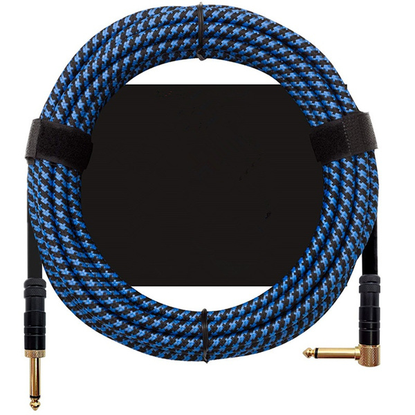 Guitar Cable 20 ft - 1/4 Inch Right Angle Blue Instrument Cable ...