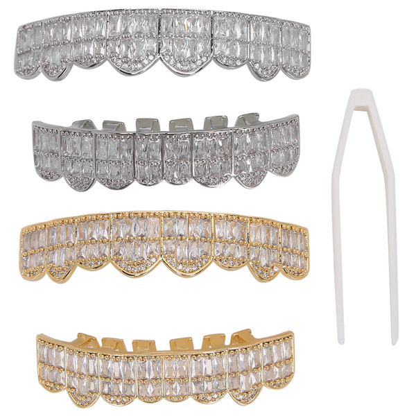 Teeth Set Hip Hop Teeth Grills Iced Out Teeth Decoration for Men Women ...