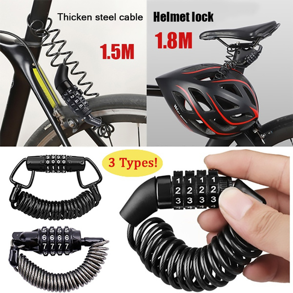 Bicycle Helmet Lock Anti-theft 4 Digit Password Locks for Motorcycle ...