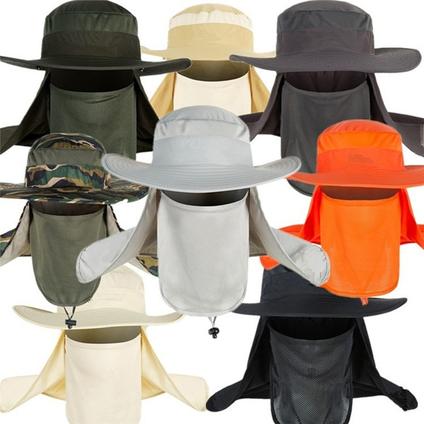Detachable Wide Brim Hat Camping Sun UV 360 Protection Cap Unisex ...
