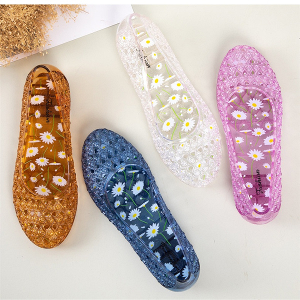 Crystal Transparent Hole Sandals Women's Bag Head Breathable Household ...