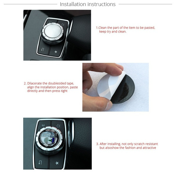 Car Styling AMG Emblem Multimedia Button Decorative Labeling Interior ...
