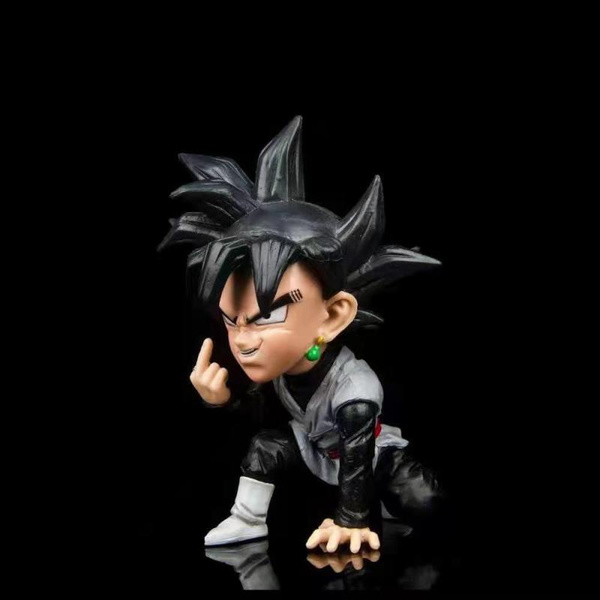 Anime Figures Dragon Ball Z Black Goku Middle Finger Super Saiyan PVC ...