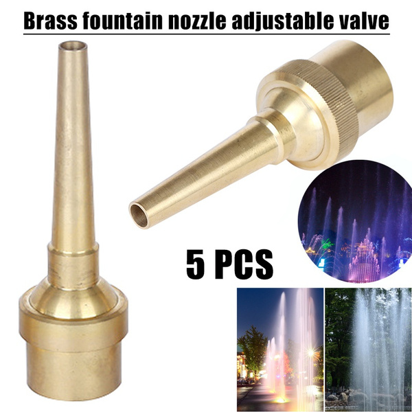 5Pcs 1/2 Inch Brass Fountain Nozzle Adjustable Valve Control Jet ...