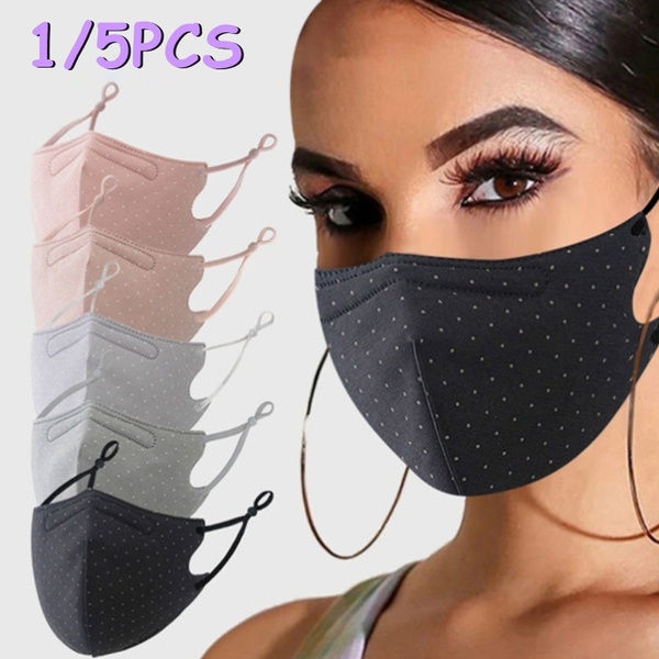 Adult Unisex Washable Fabric Masks Polka Dot Printing Reusable ...
