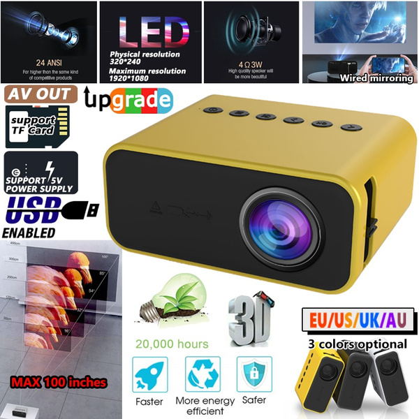 2021 Upgrade HD Mini Projector Home Theatre Movie Multimedia Video ...