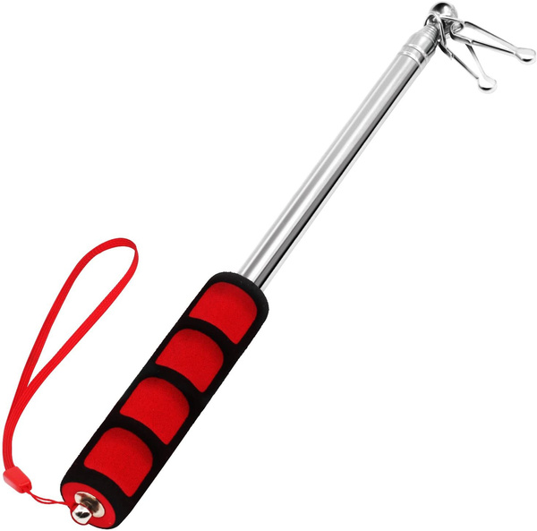 Anley 5 Feet Red Telescopic Handheld Flagpoles, Portable Staff with ...
