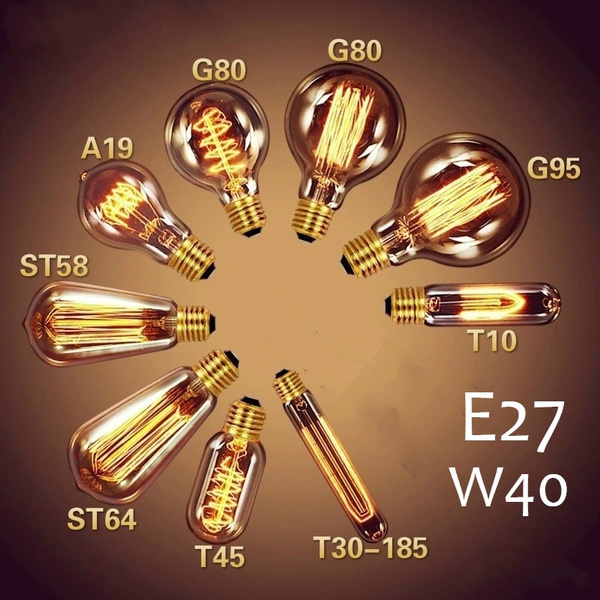Bulb e27 220v 40w st64 t10 g80 g95 retro ampoule vintage bulb lamp ...