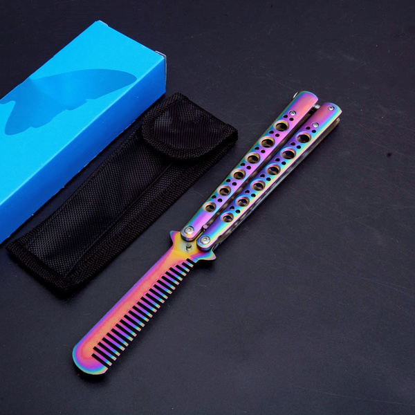 2021 Practice Butterfly Knife Comb Stainless Steel Butterfly Steel ...