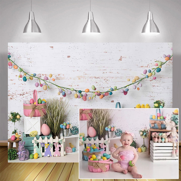 3 Sizes Happy Easter Bunny Egg Spring Vinyl Photography Background ...