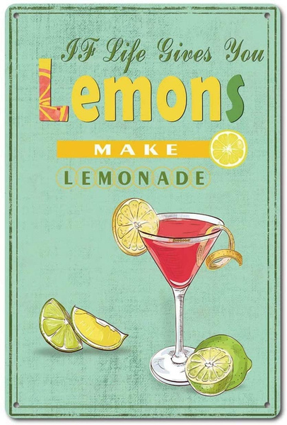 Metal Sign Tin Sign When Life Gives You Lemons Decor Fast-food ...