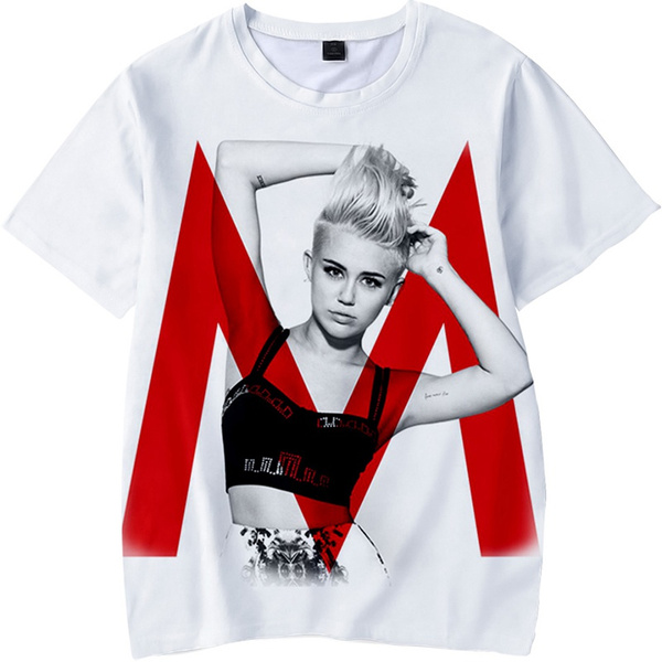 Personality Miley Cyrus Printed 3D T-shirt Fashion Harajuku Cool Short ...