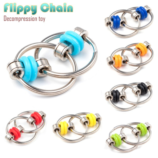 Flippy Chain Fidget Toy - Stress Anxiety Relief Chain Toys - Stainless ...