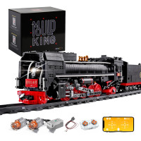 MOULD KING 12003 MOC City Train QJ Steam Locomotives Remote control ...