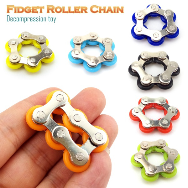 Roller Chain Fidget Toy Stress Reducer - Flippy Bike Chain Finger Anti-Anxiety Toys for ADD/ADHD ...