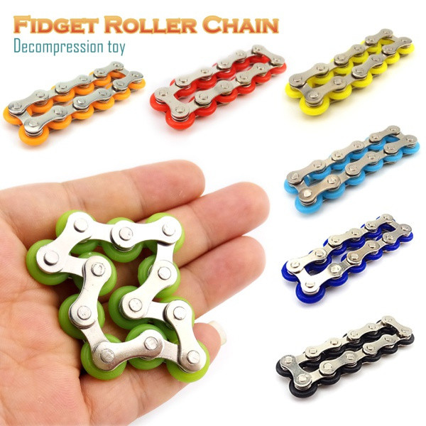 12 Rollers Chain Fidget Toy - Flippy Chain Anti-Anxiety Toys Fidget ...