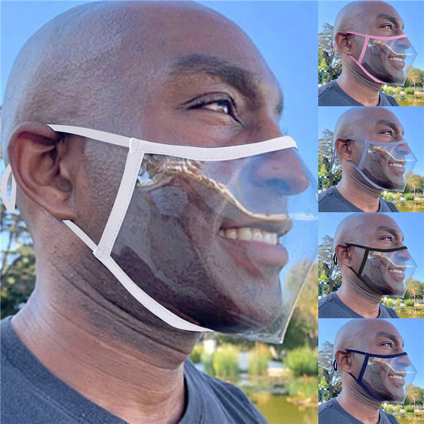 Visible Face Mask with Clear Mouth Cover Transparent Lip Reading Mask ...