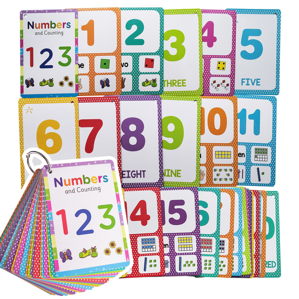 English Numbers 1-100 Cognitive Flash Cards Montessori Children Early ...