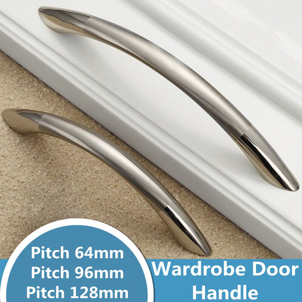 Wardrobe Door Handle Bright Stainless Steel Brushed Silver Handle ...