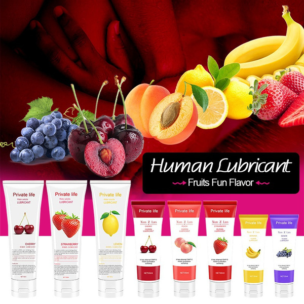 Human Lubricant Fruits Fun Flavor Lube Banana Grape Cherry Peach Lemon Strawberry for Oral ...
