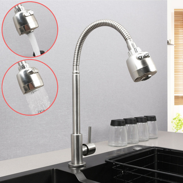304 Stainless Steel Kitchen Faucet Single Handle Single Hole Kitchen ...