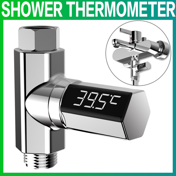 LED Digital 5~85°C Shower Thermometer Self-Generating Real-Time Water ...