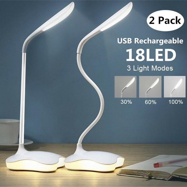 2Pack 18 LEDs Reading Light Dimmable 3 Modes USB Rechargeable Eye ...