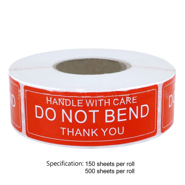 1Roll (150 or 500 sheets/Roll) Warning Sticker Handle With Care DO NOT ...