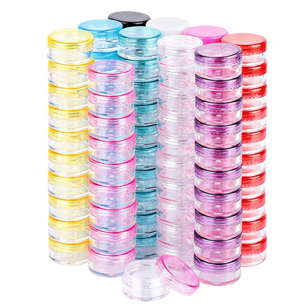 10 Pieces Cosmetic Sample Container with Lids Empty Plastic Bottle for ...