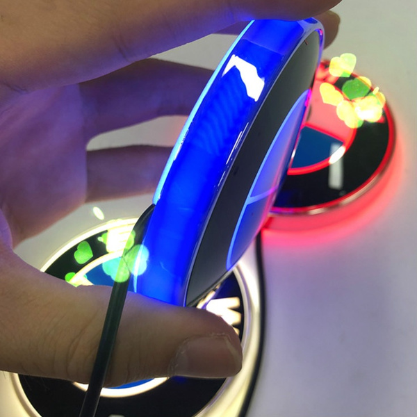 82mm 4D Car LED Logo Rear Badge Light Sticker Emblem Tail Lamp Decor ...