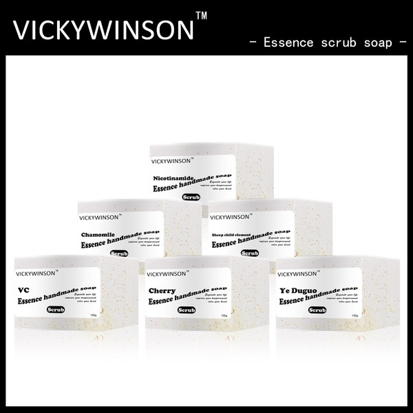 VICKYWINSON Essence scrub soap 100g Amino acid soaps Pure natural cold ...