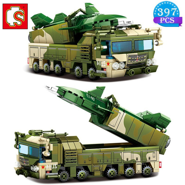 SEMBO DIY Military Combat Vehicle with Missile Model Building Blocks ...